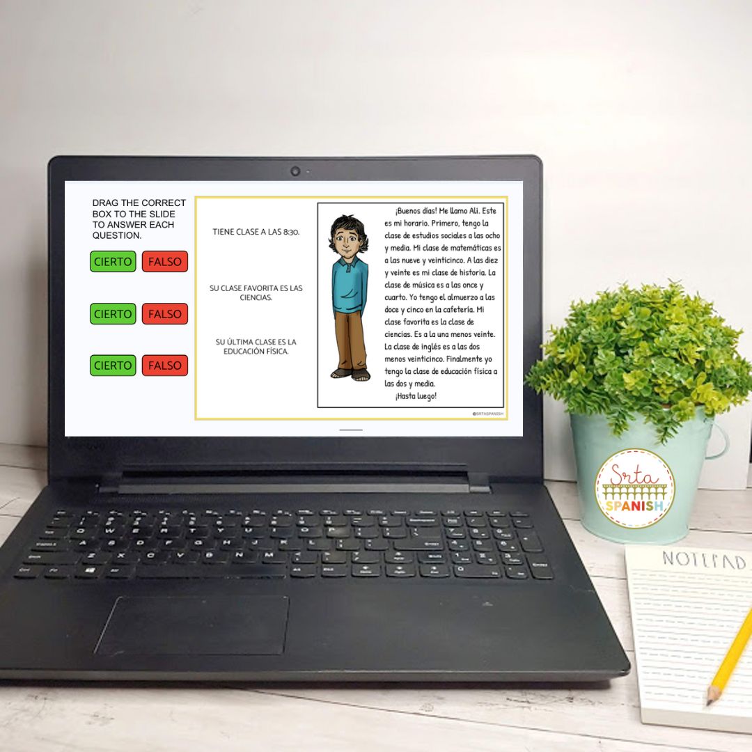 Spanish School Schedules and Vocabulary Reading Activities - Srta Spanish