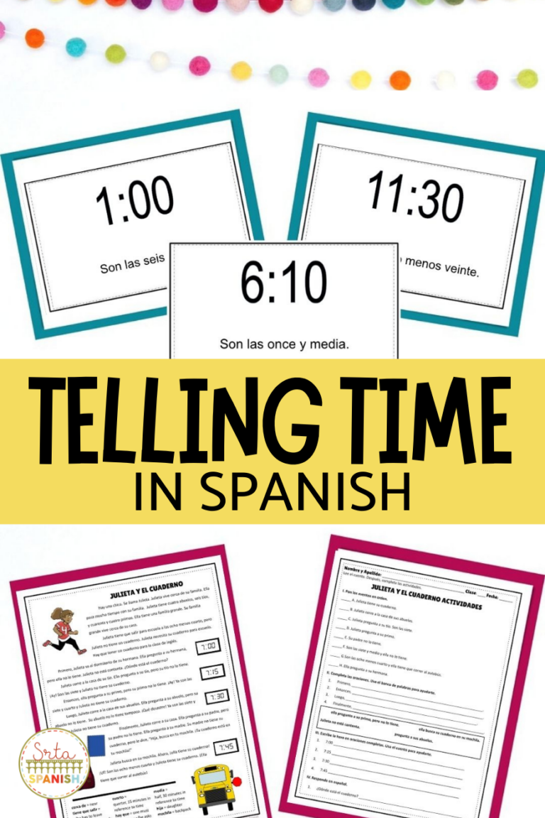 Telling Time in Spanish Lesson Plans and Activities - Srta Spanish