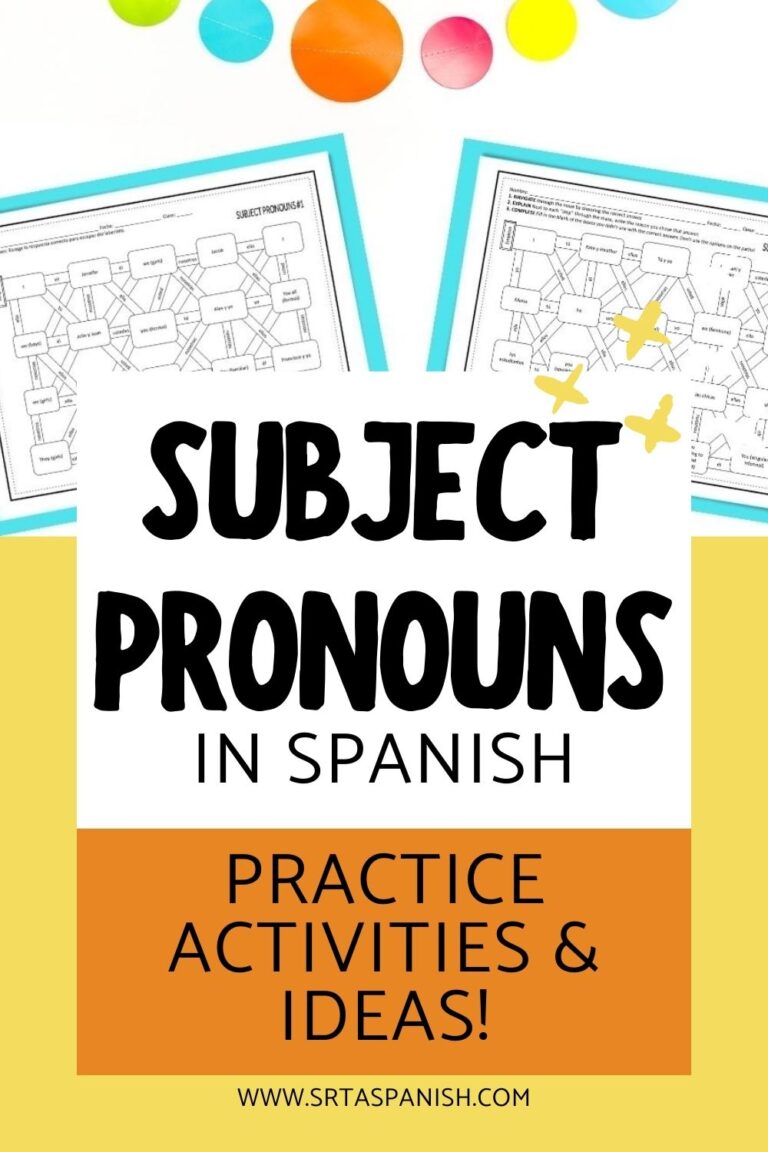 Subject Pronouns Spanish Practice - Srta Spanish