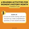 Reading Activities for Women's History Month - Srta Spanish