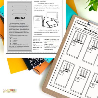 Spanish 1 Lesson Plans: School Supplies and Classes Spanish Short Story ...