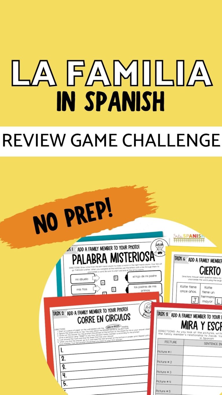 La Familia Review Game Challenge - Srta Spanish