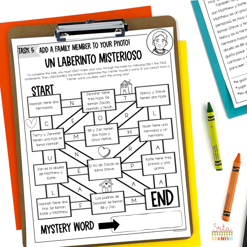 La Familia Review Game Challenge - Srta Spanish