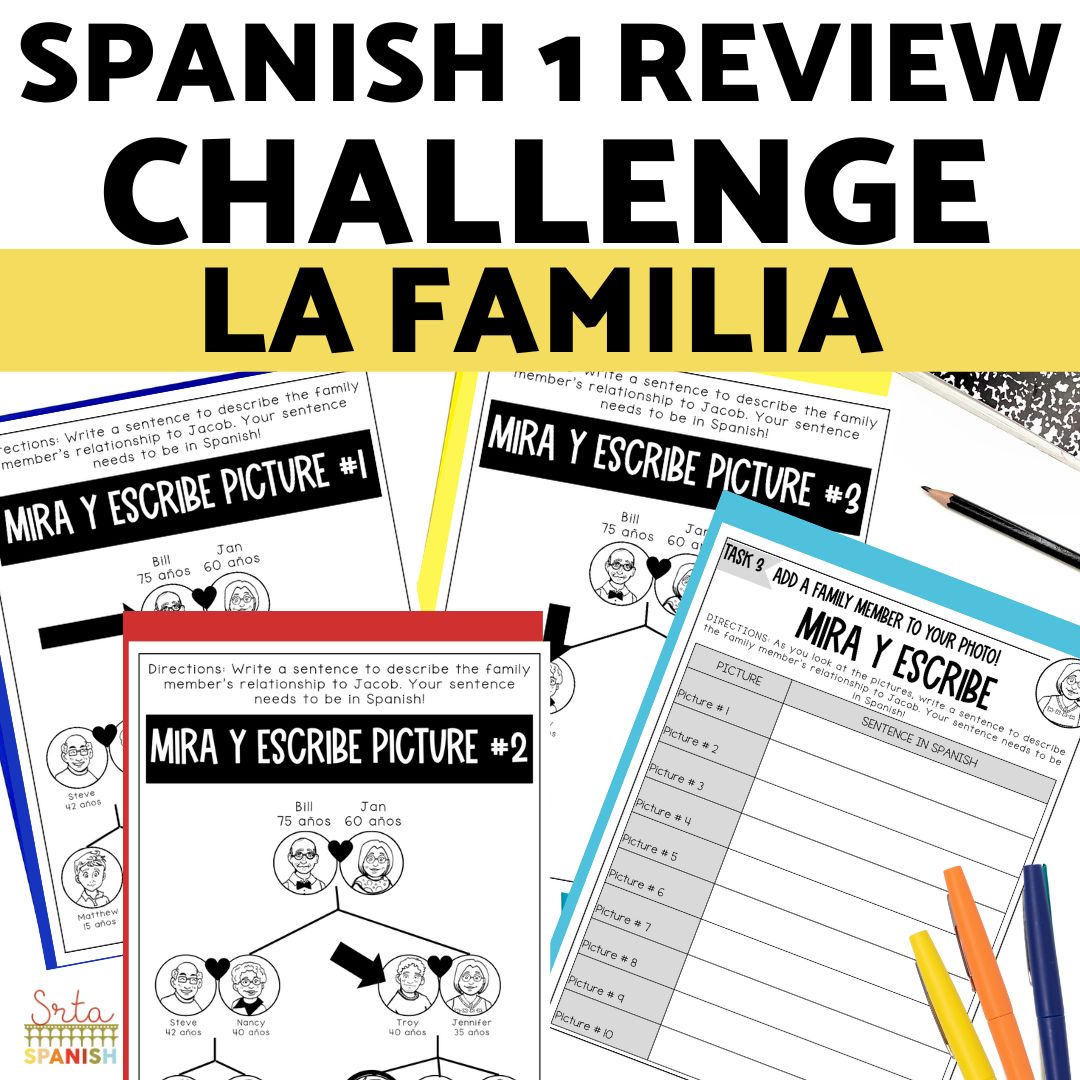 La Familia Review Game Challenge - Srta Spanish