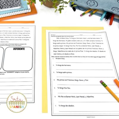 Reading Activities to Teach La Familia in Spanish Class - Srta Spanish