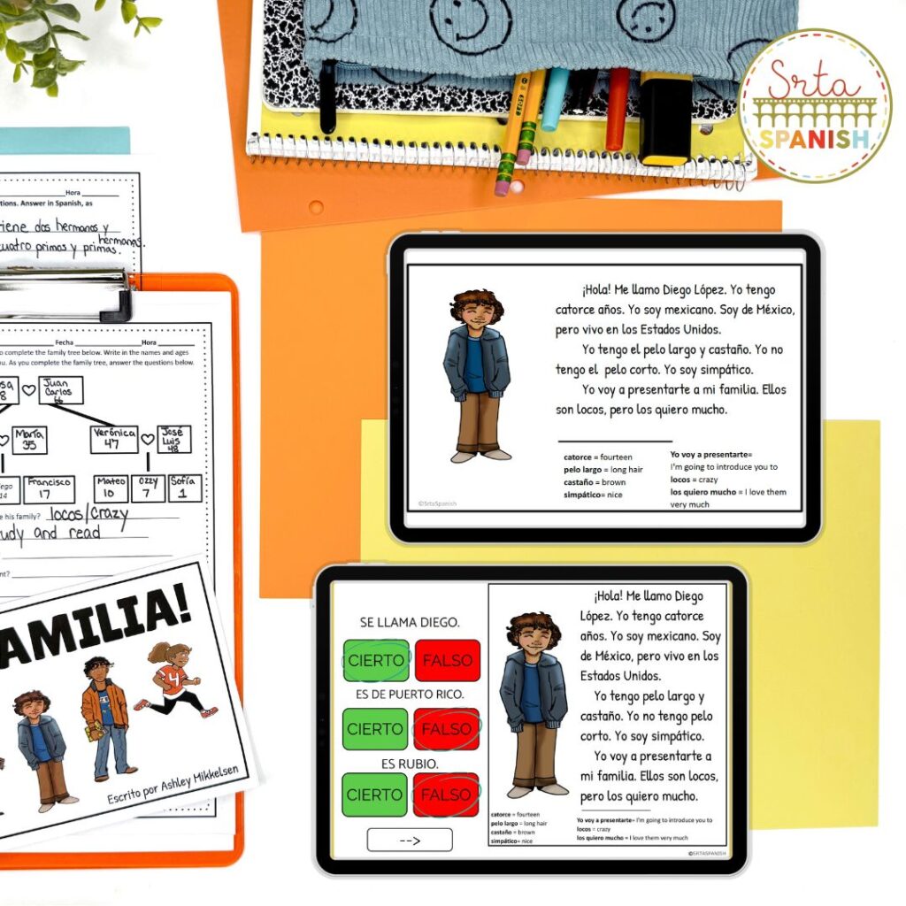 Reading Activities to Teach La Familia in Spanish Class - Srta Spanish