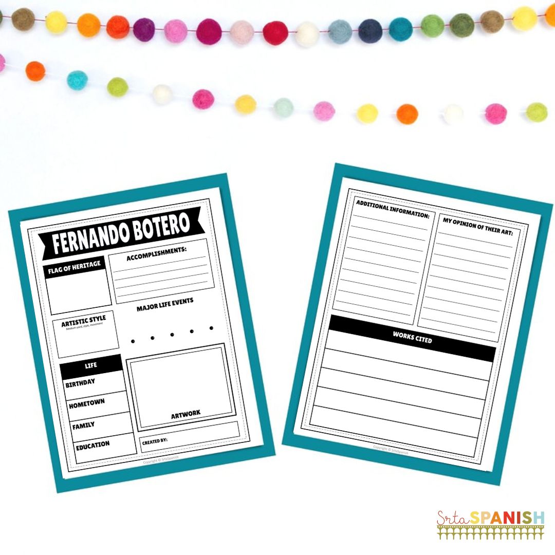 Spanish Projects for High School Students - Srta Spanish