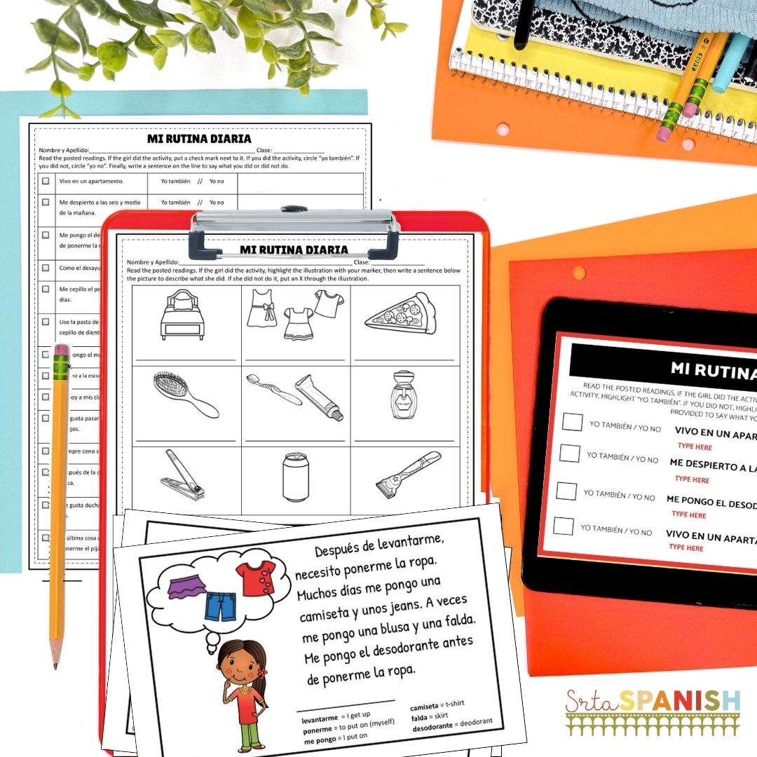6 Movie Talks for Daily Routine Unit in World Language Class - Srta Spanish