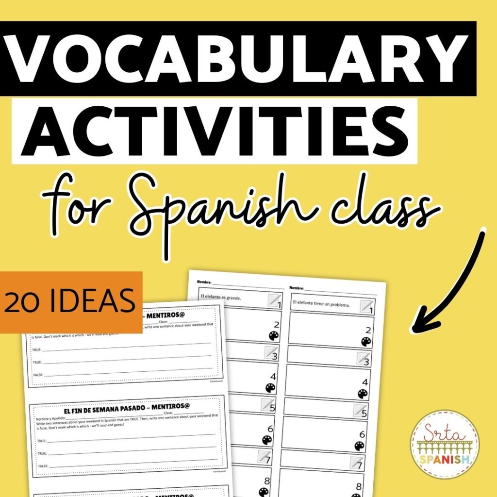 20 Spanish Vocabulary Games - Srta Spanish