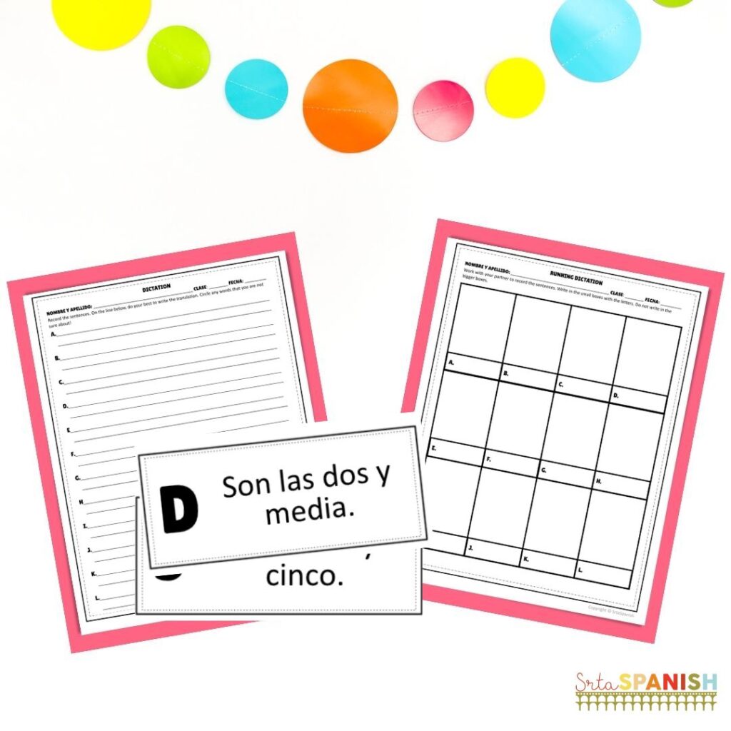 La Hora Practice Spanish Telling Time Worksheets - Srta Spanish