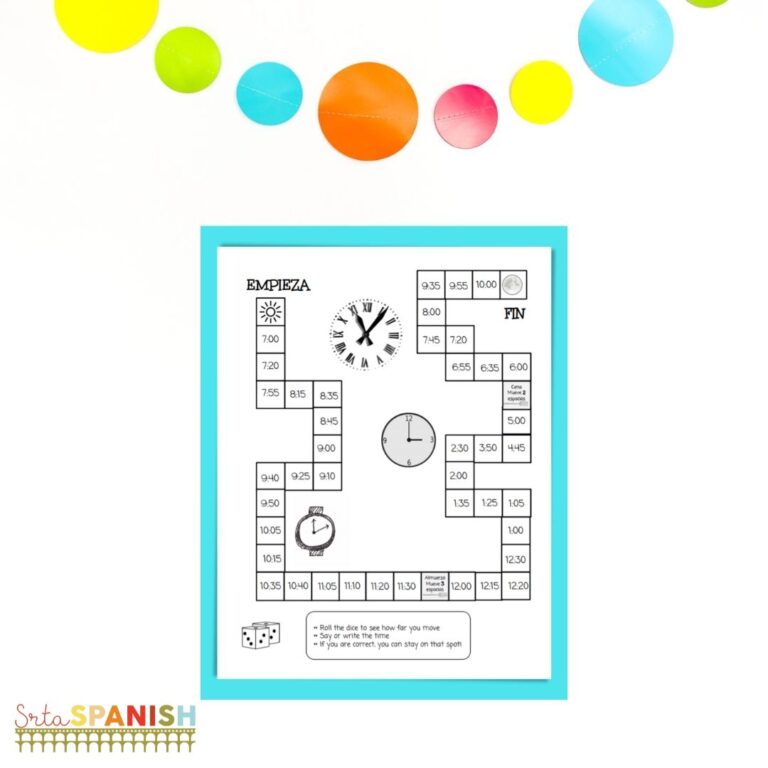 La Hora Practice Spanish Telling Time Worksheets - Srta Spanish