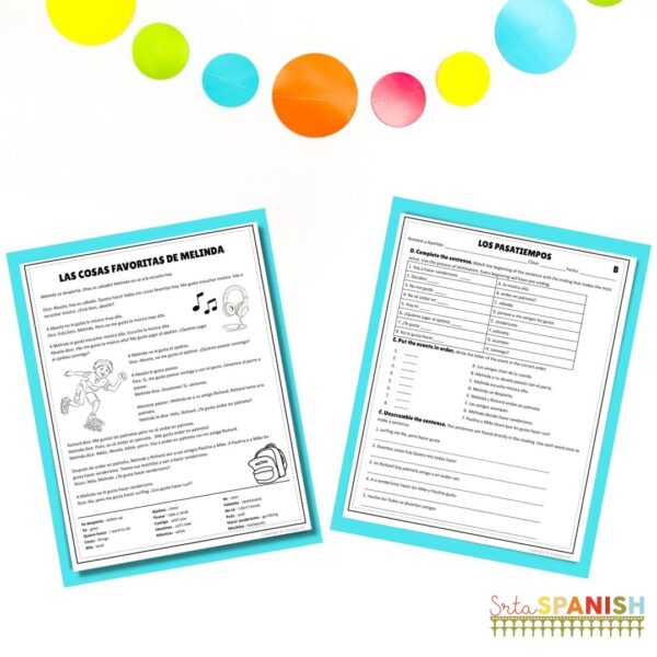 14 Gustar Spanish Reading Comprehension Passages for Beginners - Srta ...