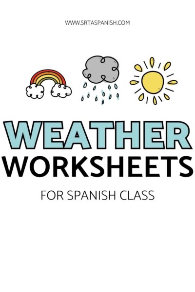 Fun Spanish Weather Vocabulary Worksheets for El Tiempo - Srta Spanish