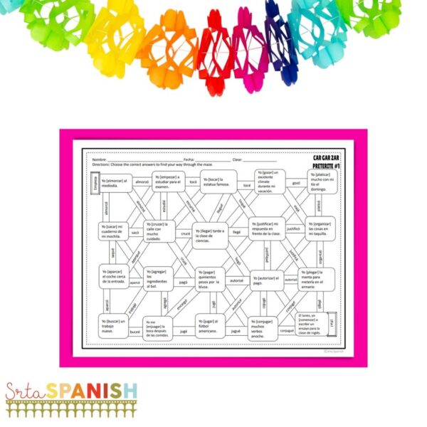 Teaching Spanish Preterite Conjugations Car Gar Zar Verbs - Srta Spanish
