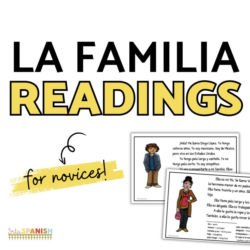 Reading Activities to Teach La Familia in Spanish Class - Srta Spanish