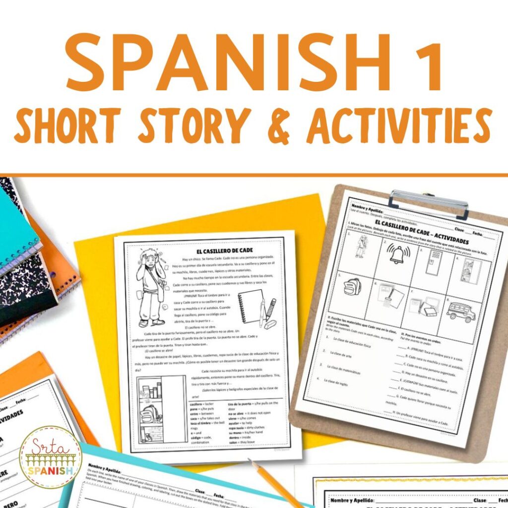 Spanish 1 Lesson Plans: School Supplies and Classes Spanish Short Story ...