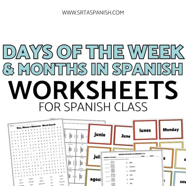 Days of the Week in Spanish Printable Worksheet Activities - Srta Spanish
