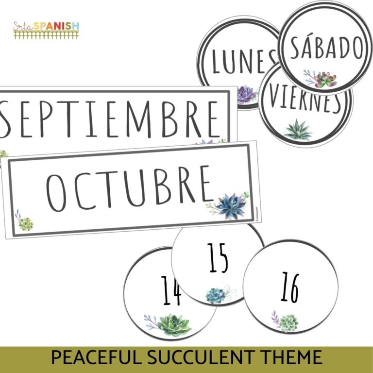 Printable Spanish Calendars en Español for School - Srta Spanish