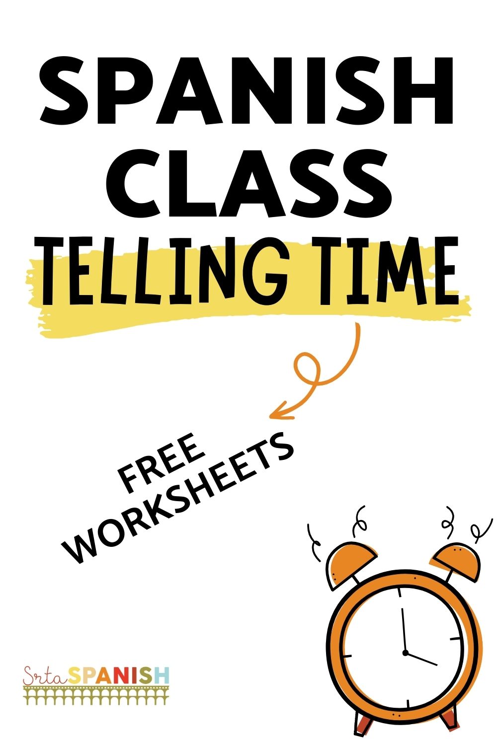 Free Spanish Clock Worksheet Telling Time Practice - Srta Spanish