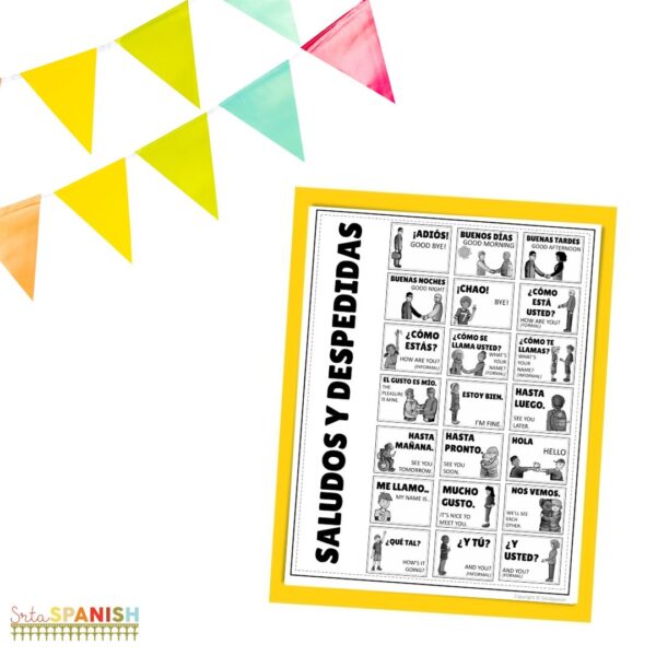 Spanish Introductions: Greetings & Farewells Worksheets - Srta Spanish