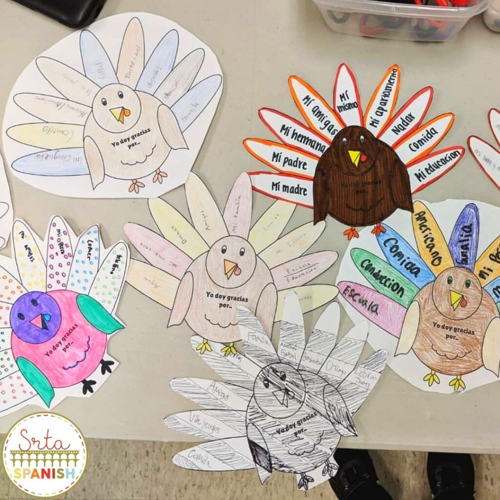 Thanksgiving Bulletin Board Ideas for Fall in Spanish Class