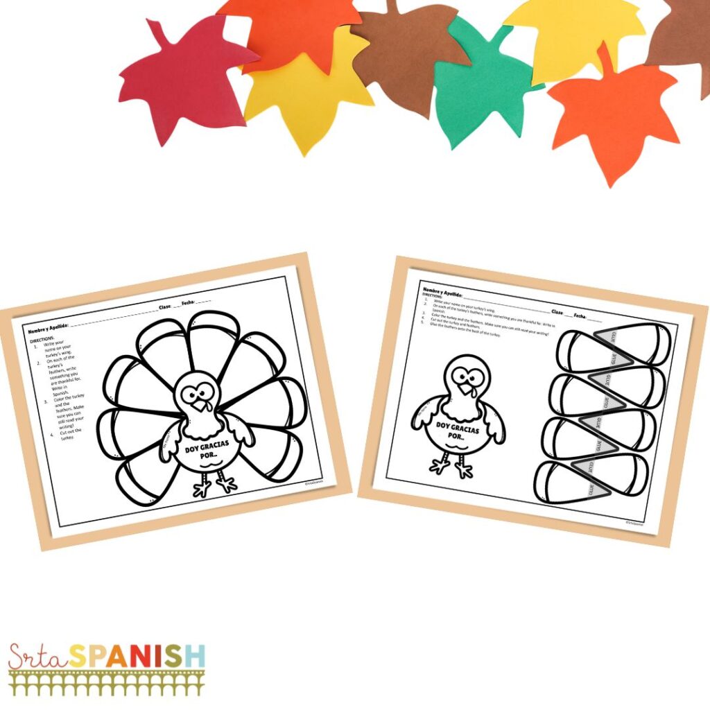 Easy Thanksgiving Bulletin Board Idea for Spanish Classroom Decor ...