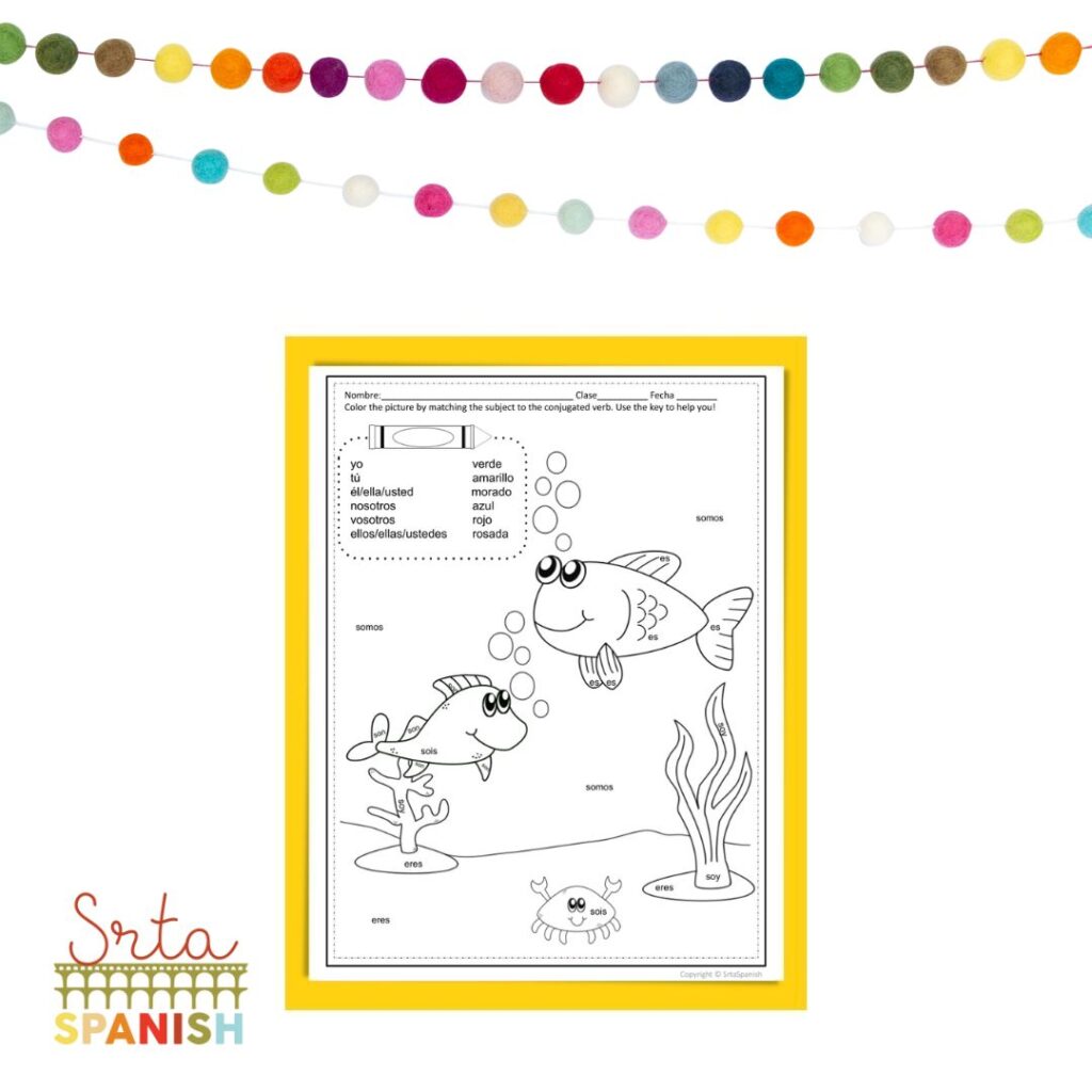 Spanish Color by Number Worksheets & Printables - Srta Spanish