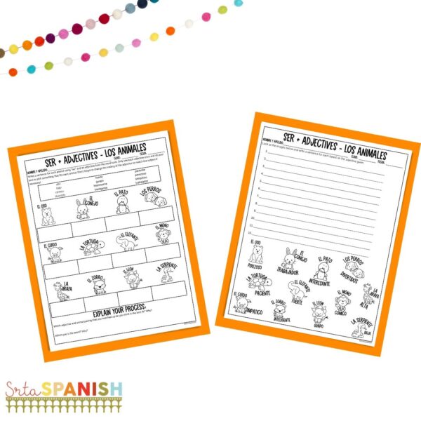 Present Tense Ser Spanish Verb Practice Worksheets - Srta Spanish