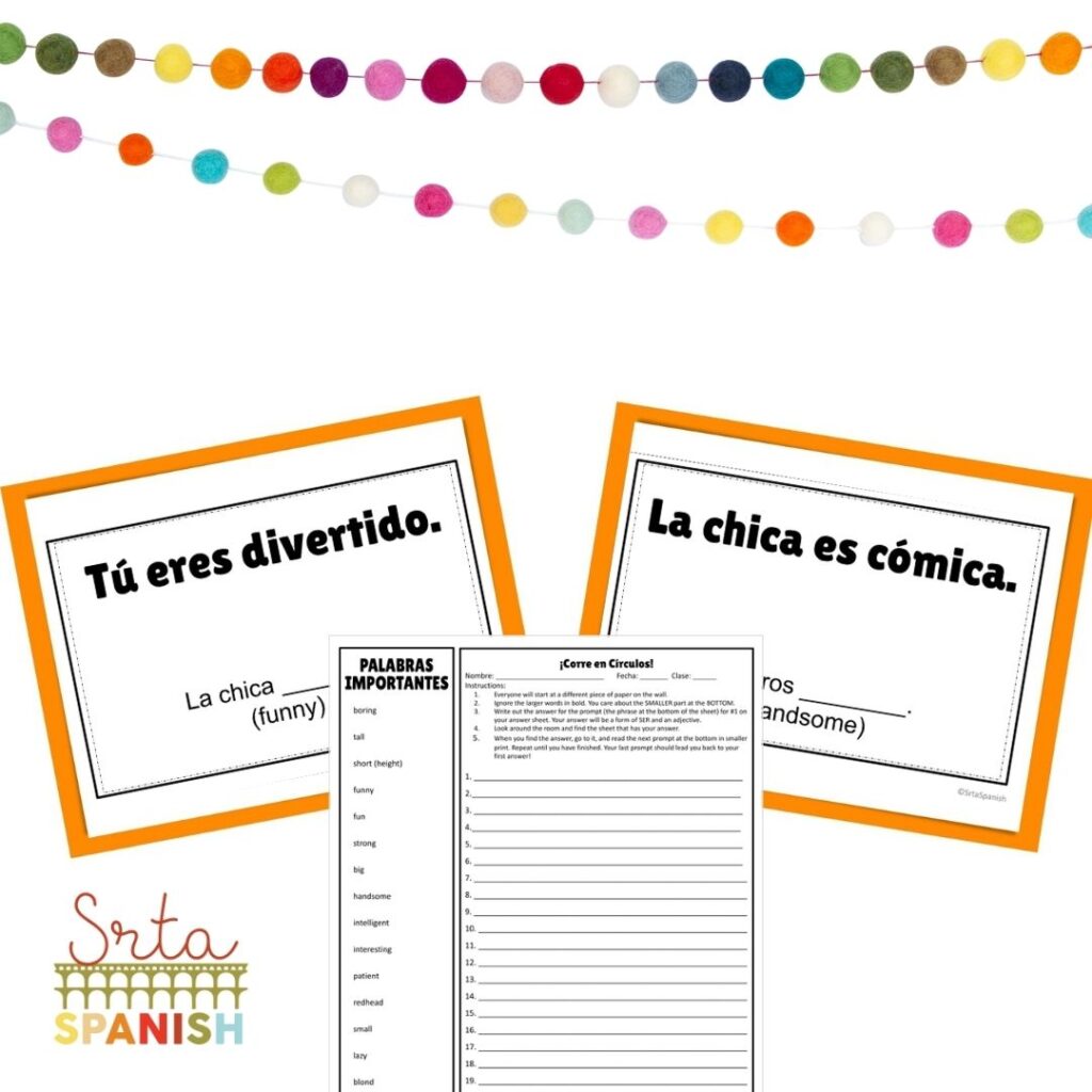 Present Tense Ser Spanish Verb Practice Worksheets - Srta Spanish