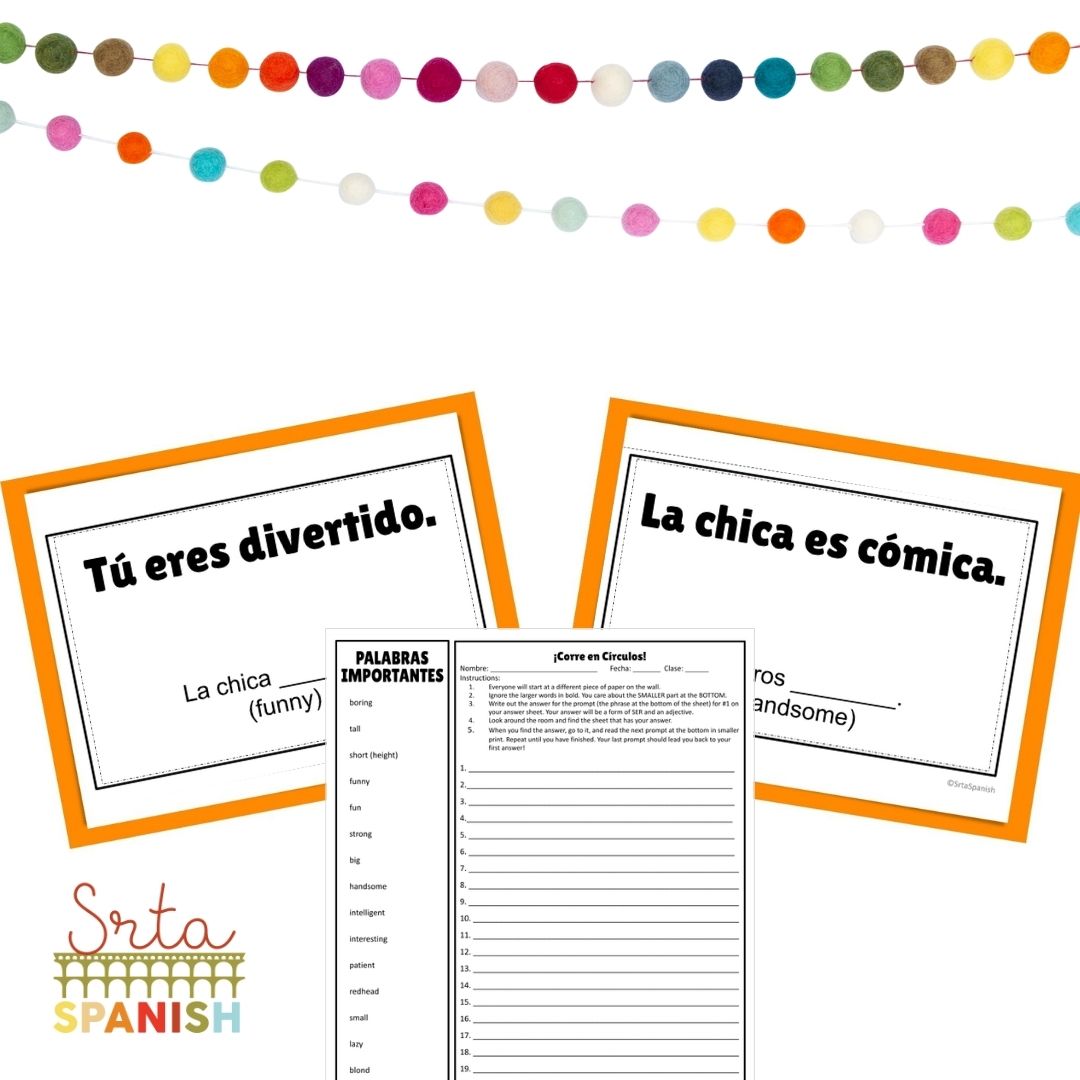 Present Tense Ser Spanish Verb Practice Worksheets - Srta Spanish