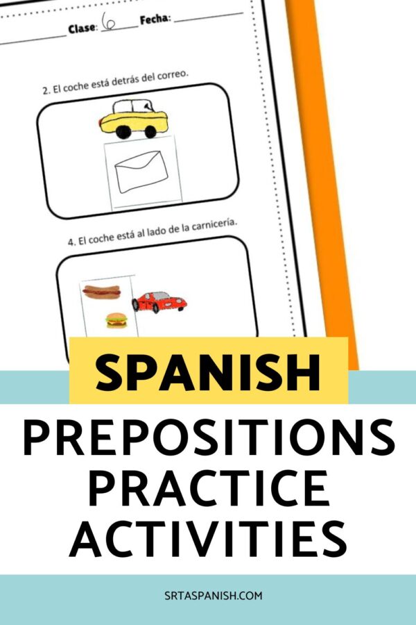 Spanish Prepositions Exercises Practice Worksheet - Srta Spanish