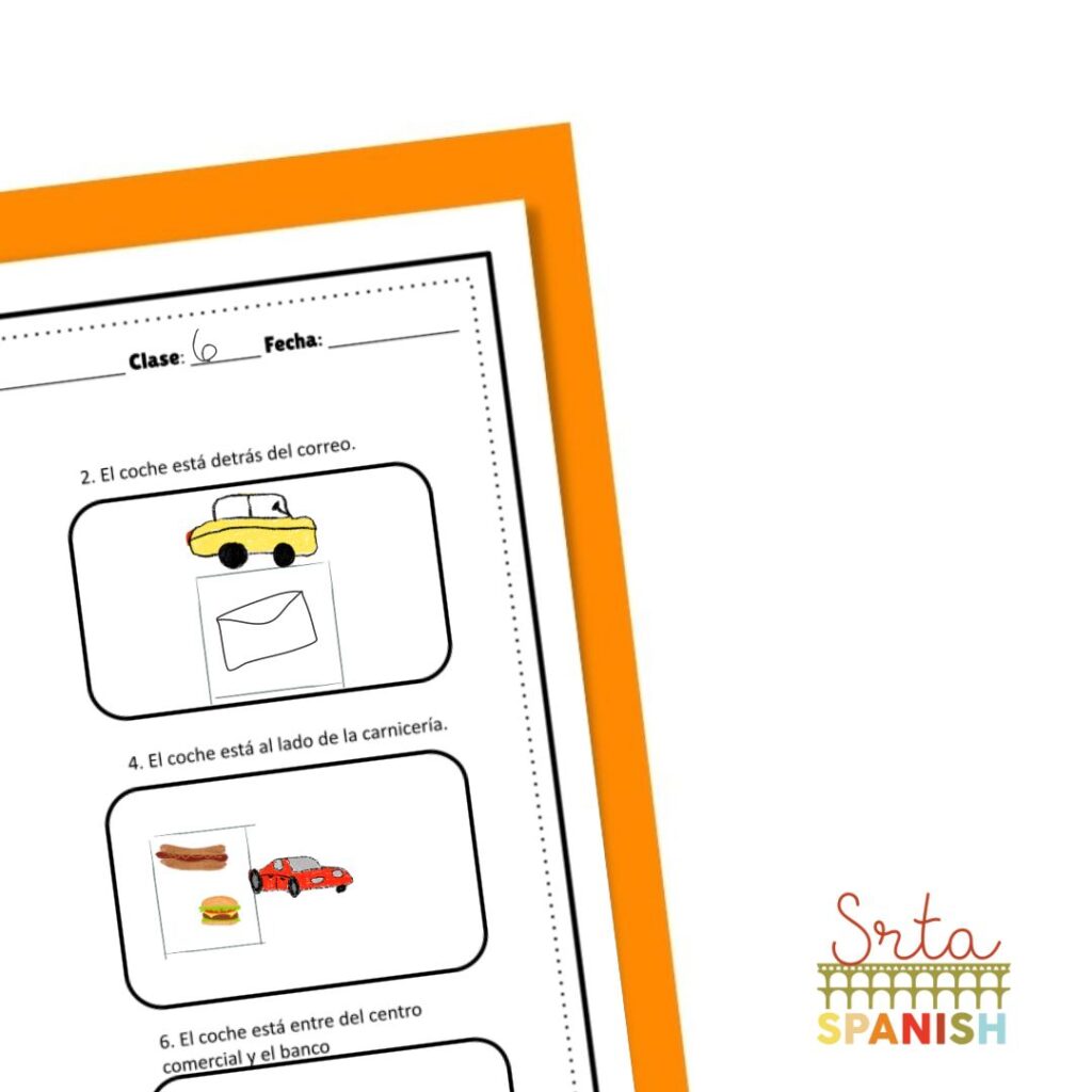Spanish Prepositions Exercises Practice Worksheet - Srta Spanish