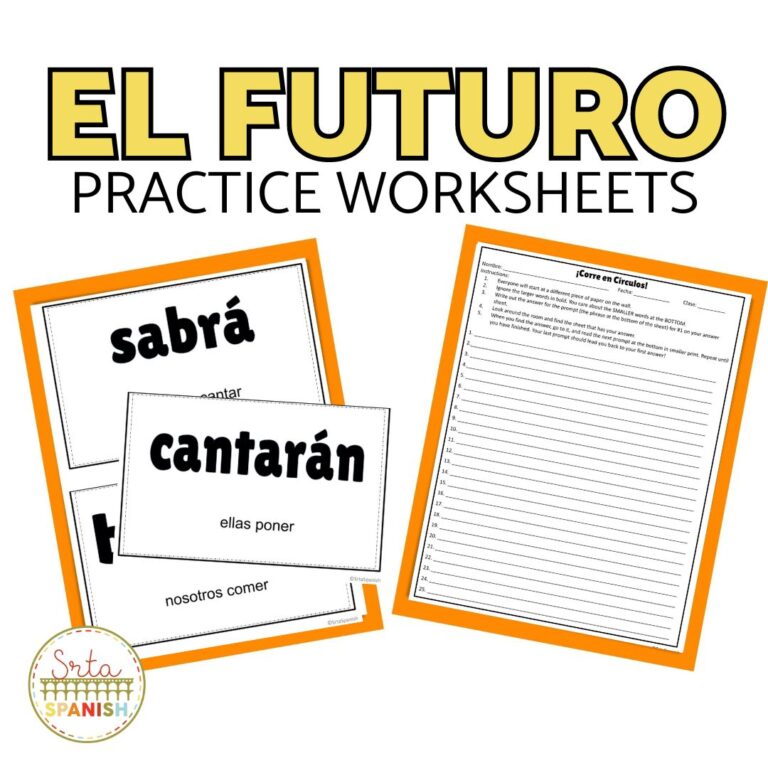 Teaching Future Tense Spanish Practice Worksheets - Srta Spanish