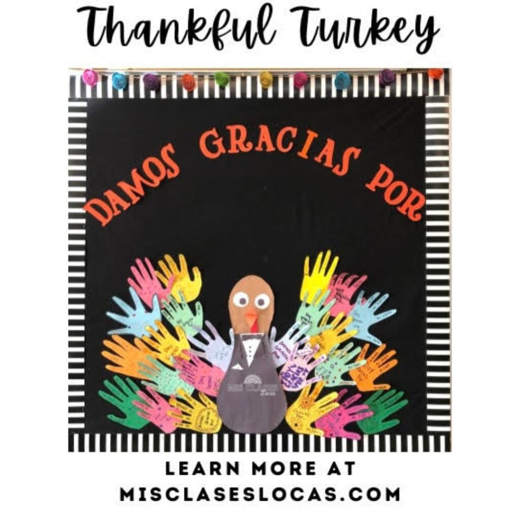 Thanksgiving Bulletin Board Ideas for Fall in Spanish Class