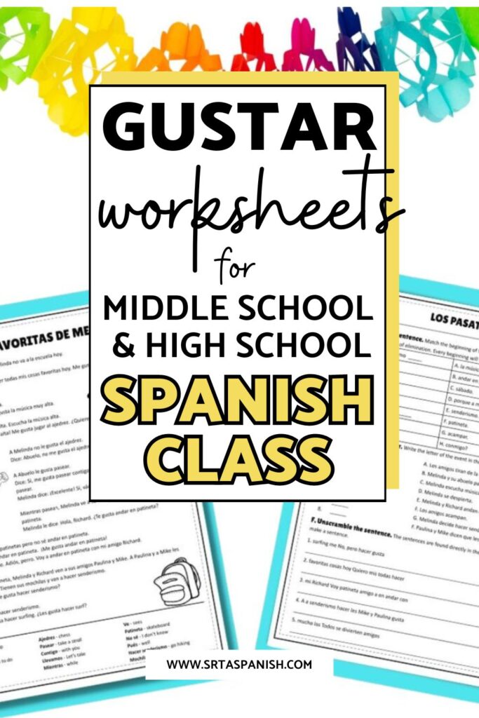 Verb Gustar Practice Worksheets for Spanish Class - Srta Spanish