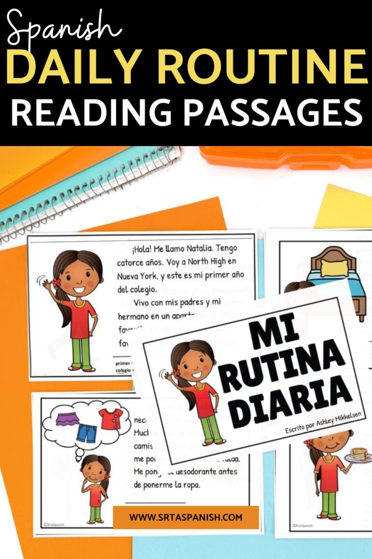 Spanish Daily Routine & Reflexive Verbs Easy Reading - Srta Spanish