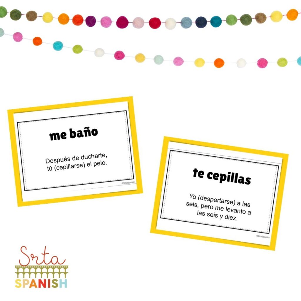 Daily Routine Reflexive Verbs Spanish Scavenger Hunt Game - Srta Spanish