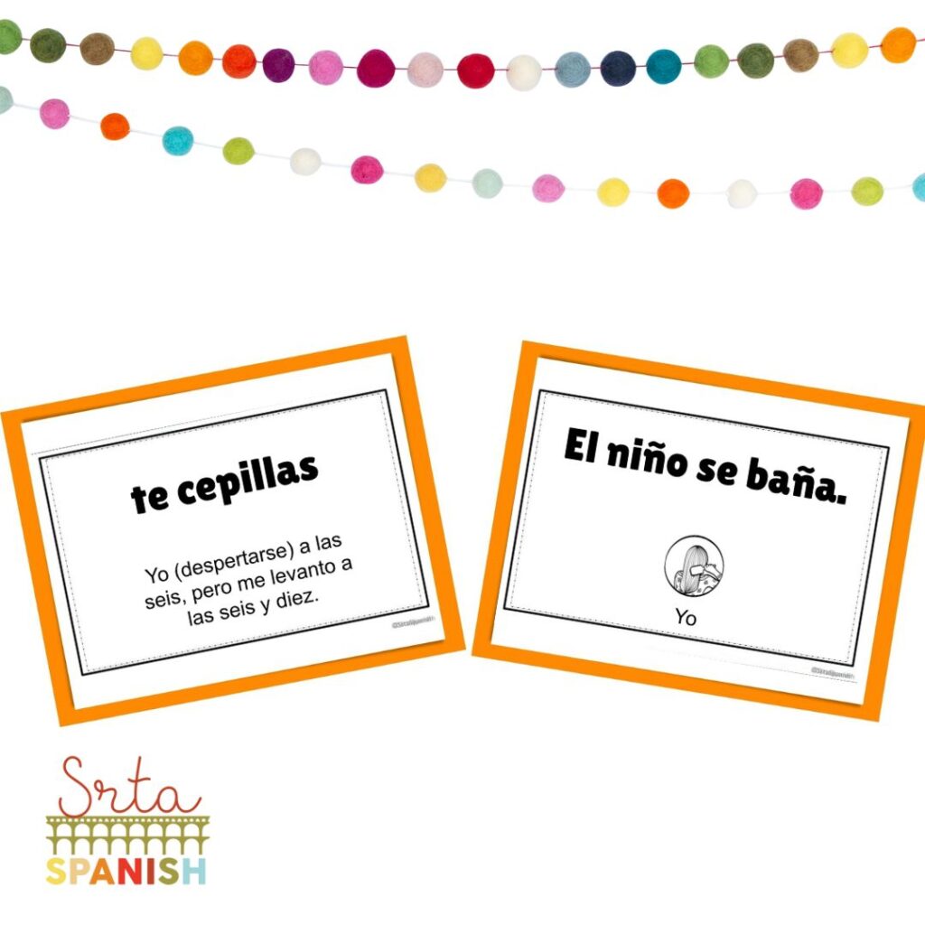 Daily Routine Reflexive Verbs Spanish Scavenger Hunt Game - Srta Spanish