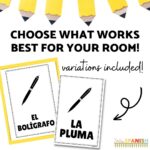 Learn School Supplies Words in Spanish Vocabulary List - Srta Spanish