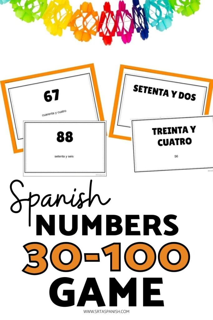Learn Spanish Numbers 30-100 Game - Srta Spanish