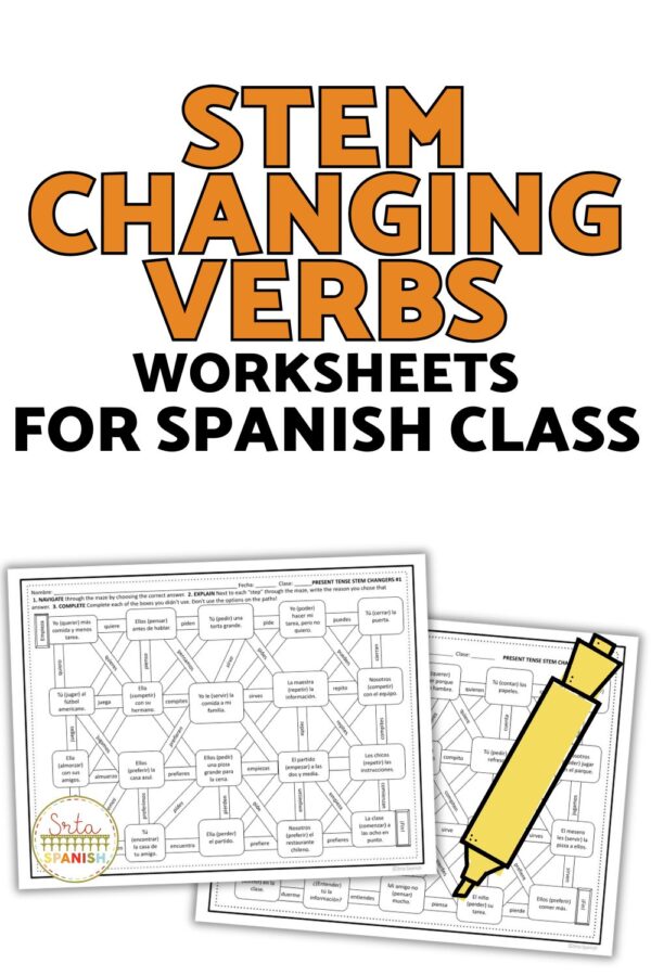 Practice Spanish Stem Changing Verbs Worksheets - Srta Spanish