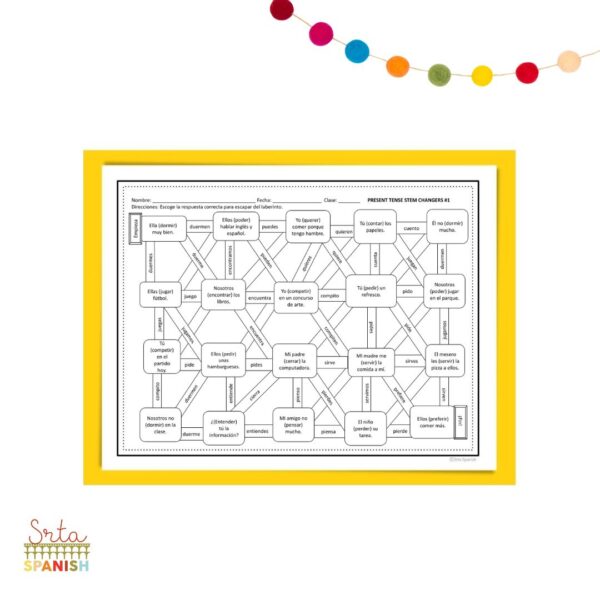 Practice Spanish Stem Changing Verbs Worksheets - Srta Spanish