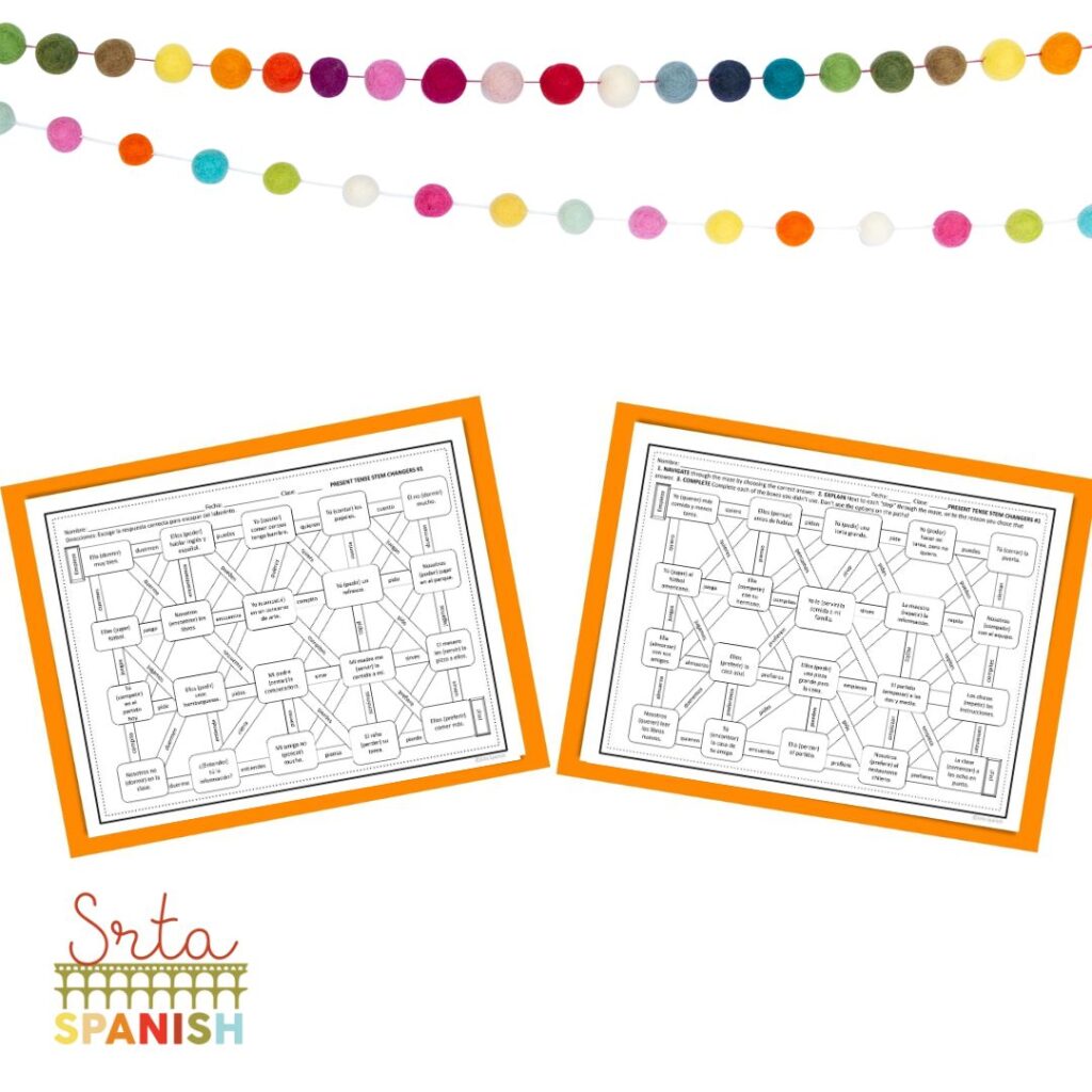 Practice Spanish Stem Changing Verbs Worksheets - Srta Spanish