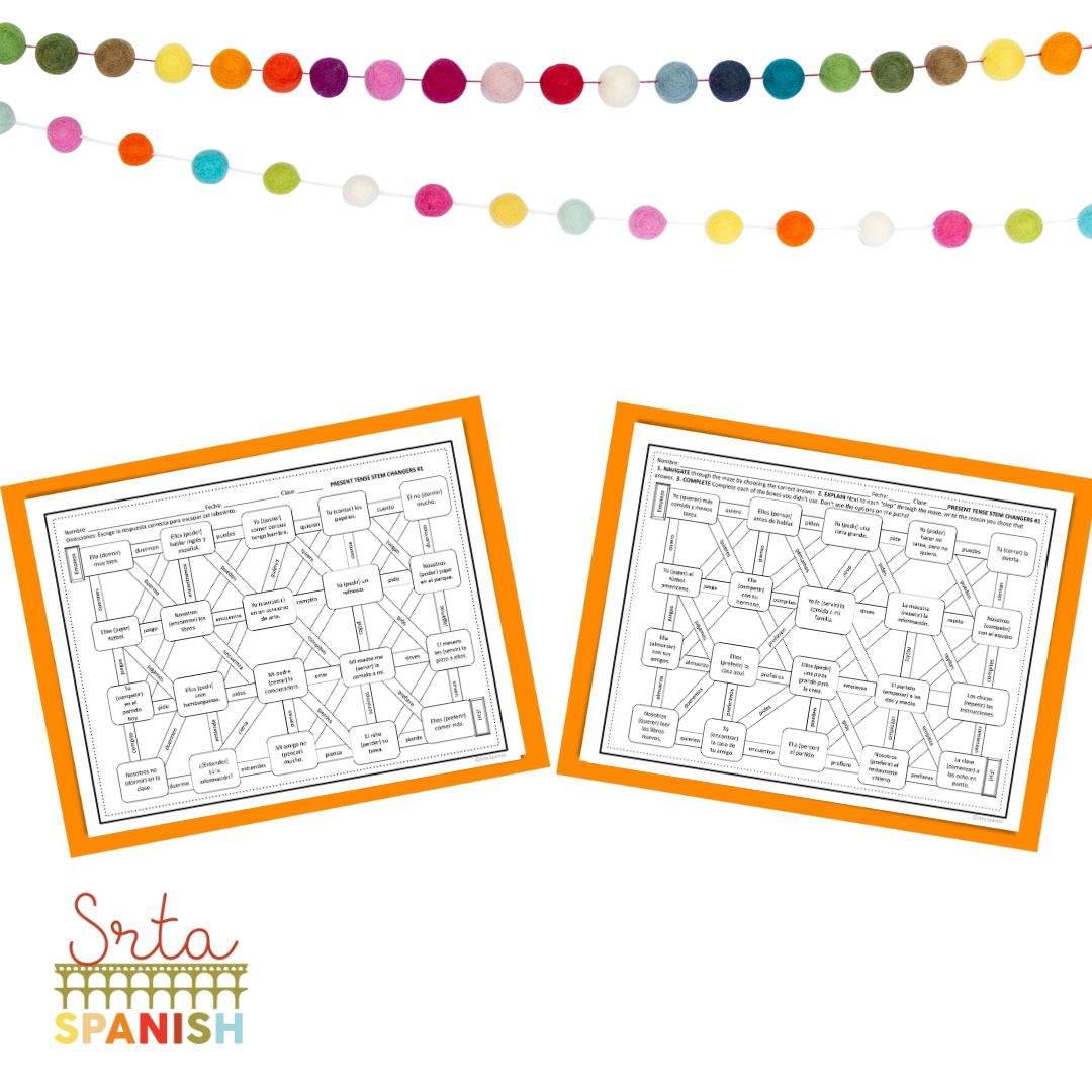 Practice Spanish Stem Changing Verbs Worksheets - Srta Spanish