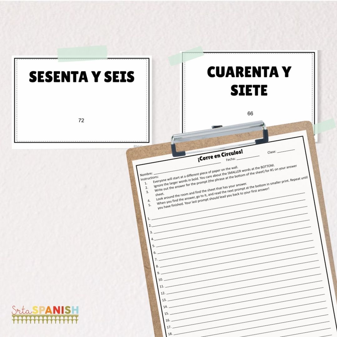 Learn Spanish Numbers 30-100 Game - Srta Spanish