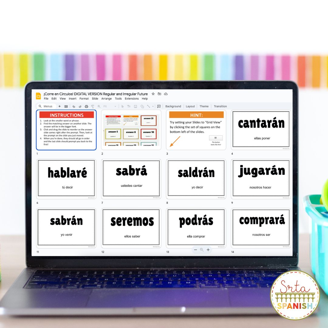 Simple Spanish Future Tense Worksheet & Practice Game - Srta Spanish