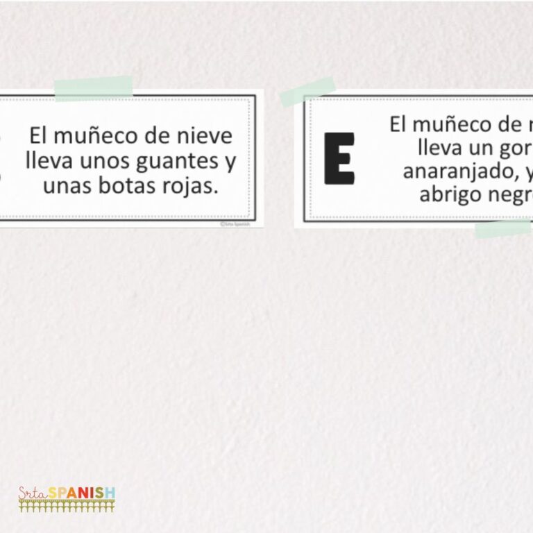 Winter Listen and Draw Spanish Activity - Srta Spanish