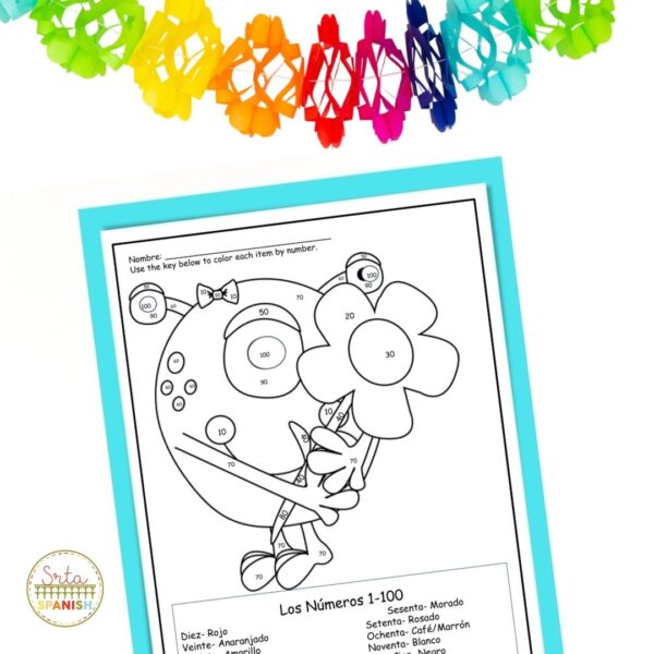 Spanish Color by Number Worksheets & Printables - Srta Spanish