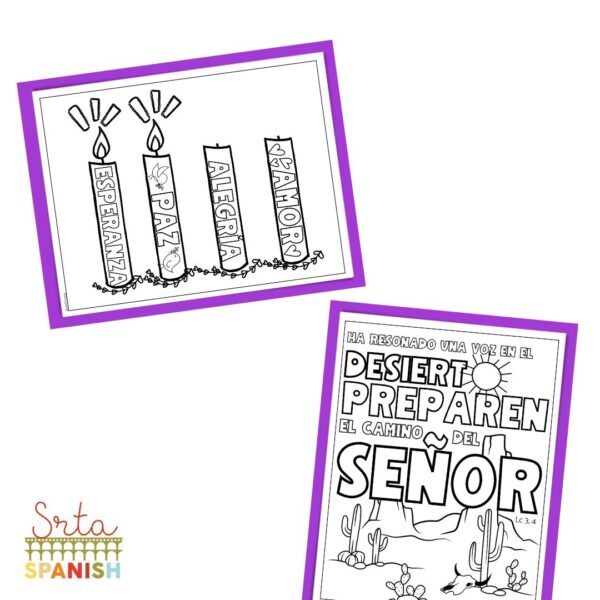 Free Catholic Advent Coloring Pages for Spanish Class - Srta Spanish
