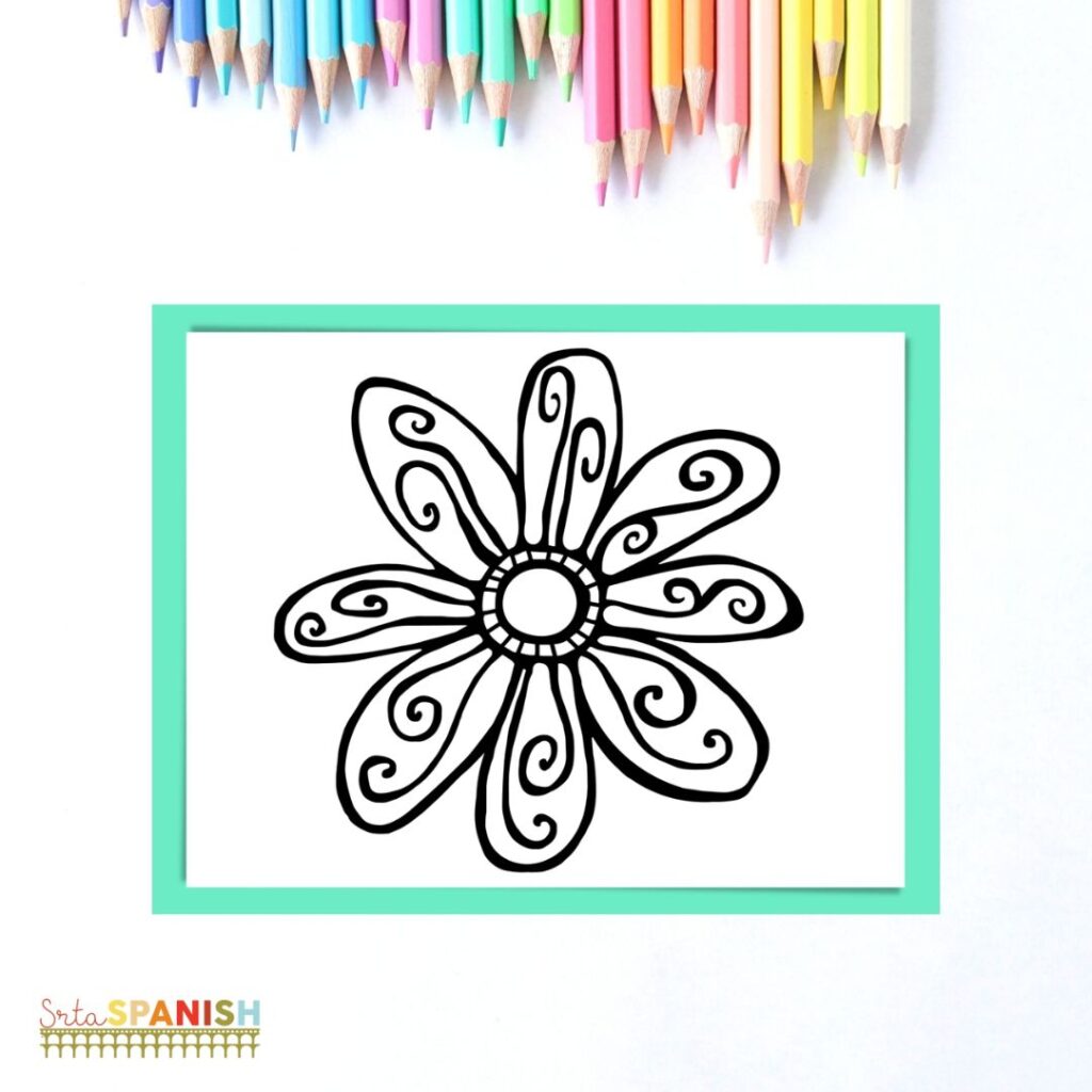 Printable Flower Bulletin Board for Spanish Class - Srta Spanish